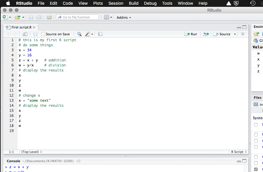 2 Getting Started In R And Rstudio Essentials Of Mathematics And Statistics